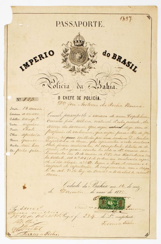 Colecionismo- Documento passaporte do império do Brasil