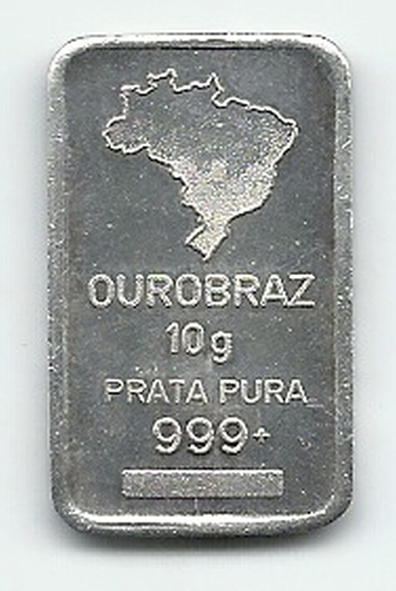 Barra de prata pura .999, 10 gr