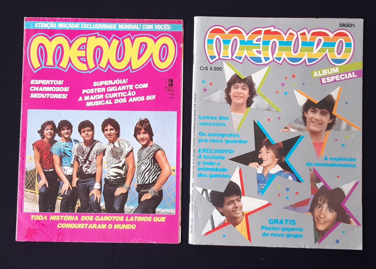 Lote 2 revistas Menudo (com poster) 1984